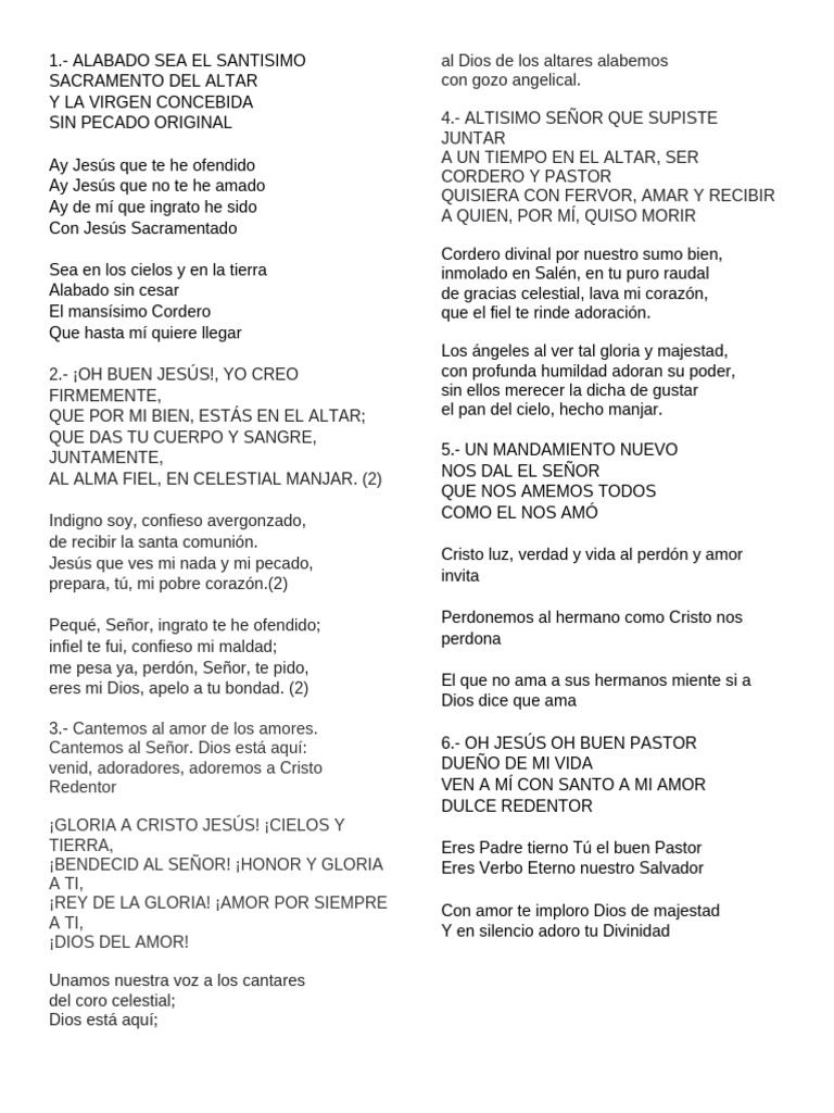 Cantos Eucarísticos Pdf Cristo Título Eucaristía