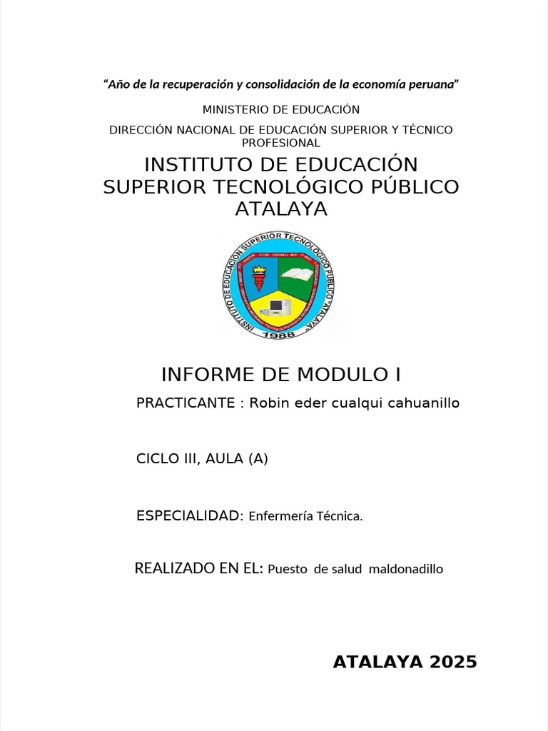 Practicas-Modulo-1-17 Hojas, de ROVIN EDER PDF | PDF | Enfermería | Medicina