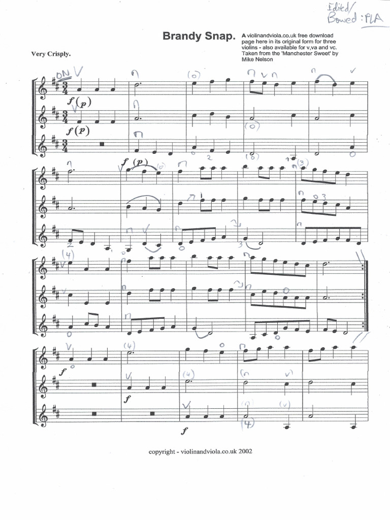 Brandy Snap - 3 Violins | PDF