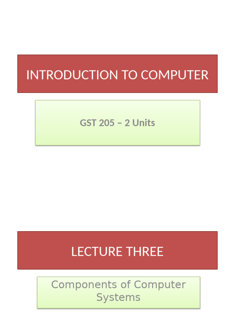 CSC 101 Intro to Computer Lecture 3 | PDF
