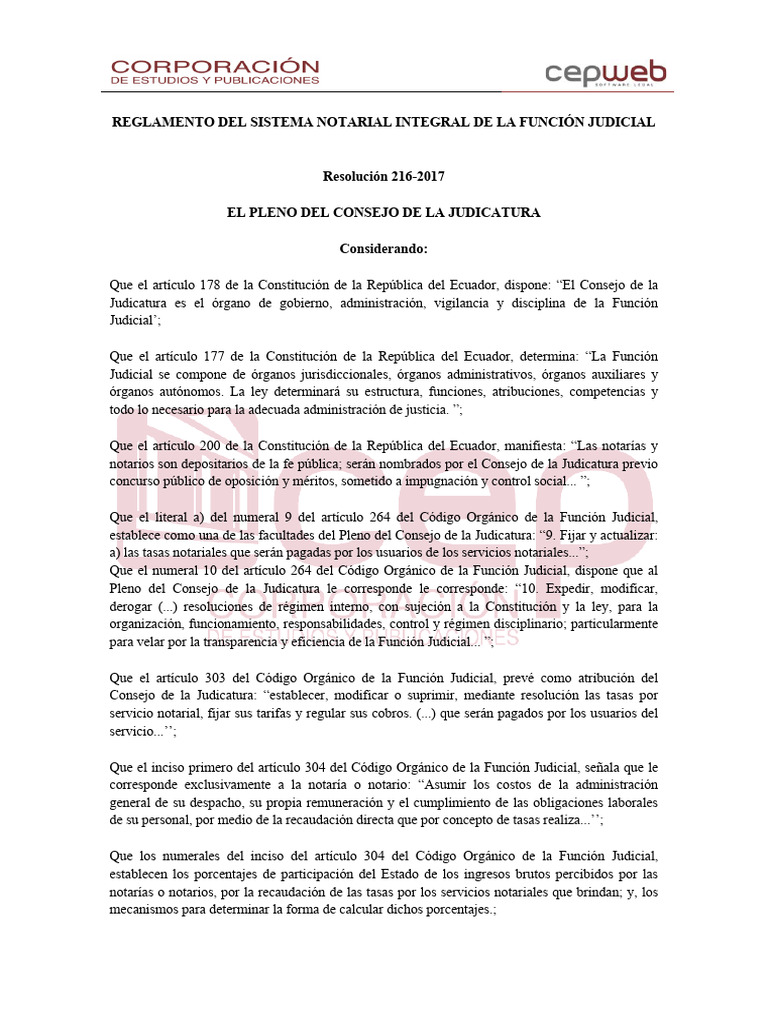 Reglamento Sistema Notarial Ecuador | PDF | Judicaturas | Transferencia ...