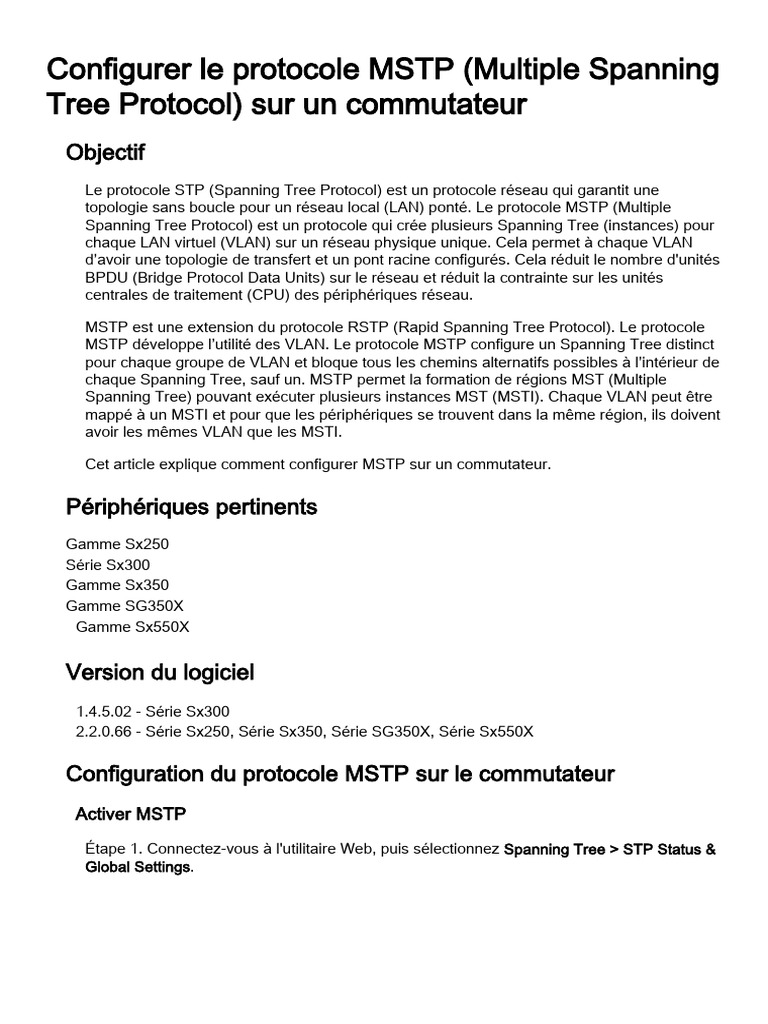 Configurer MSTP sur un commutateur | PDF | Ingénierie informatique ...