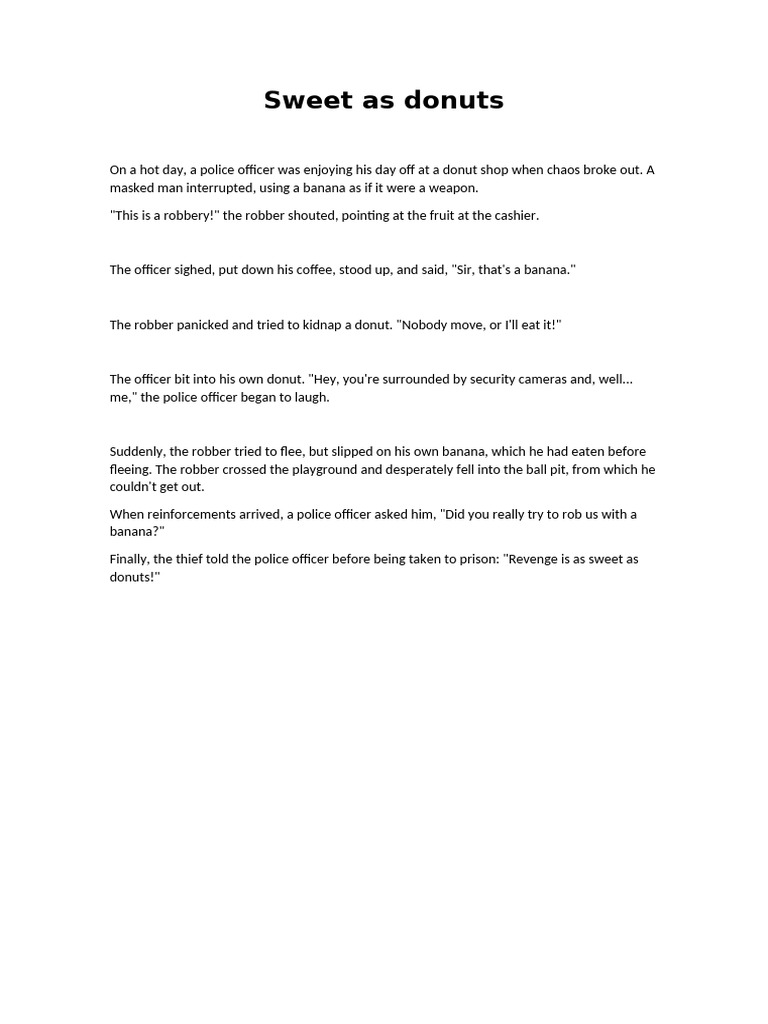 Sweet As Donuts (Writing) | PDF