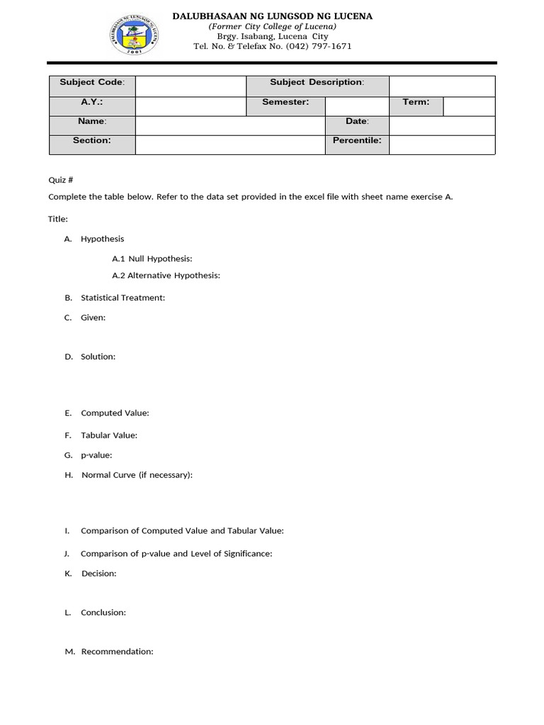Quiz-Format | PDF