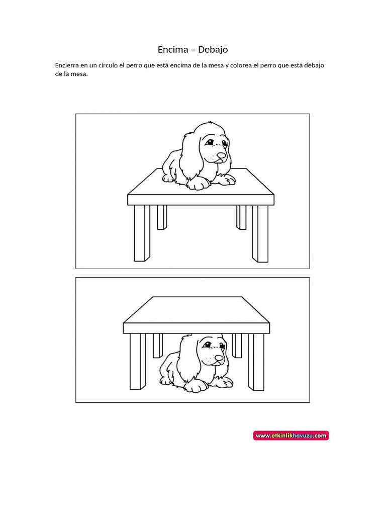 Actividad: Encima y Debajo para Niños | PDF