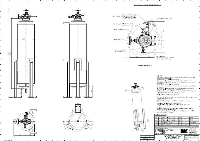 Working Air Reservoir Drawing | PDF | Valve | Chemical Engineering