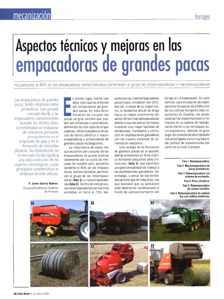 Empacadoras de Grandes Pacas en España | PDF | Heno