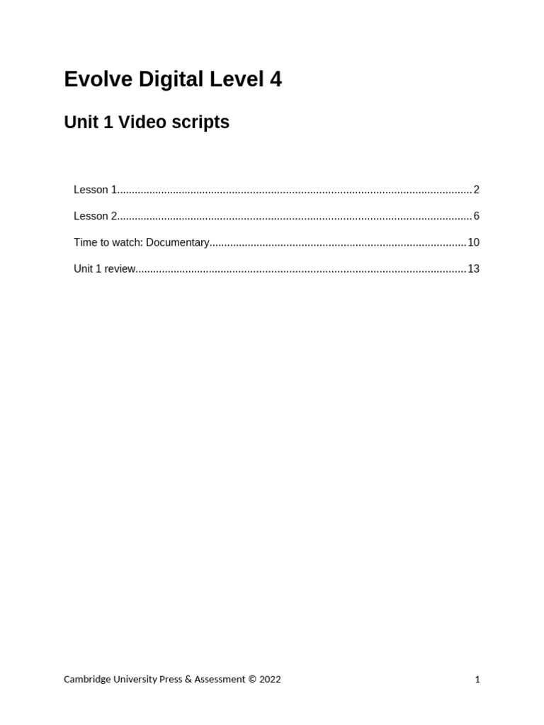Evolve Level 4 Unit 1 Overview | PDF | Grammatical Tense | English Language
