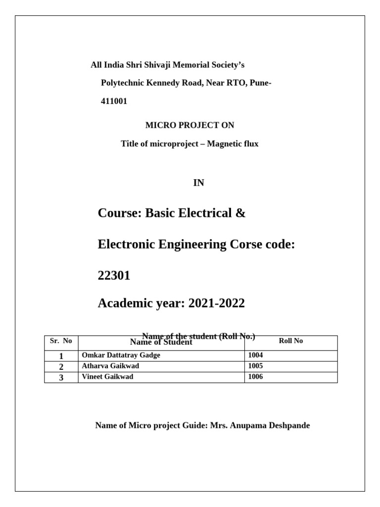 BEE Micro Project Original | PDF | Electromagnetic Induction | Inductor