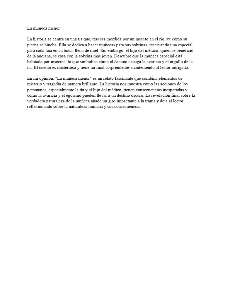 La Muñeca Menor | PDF