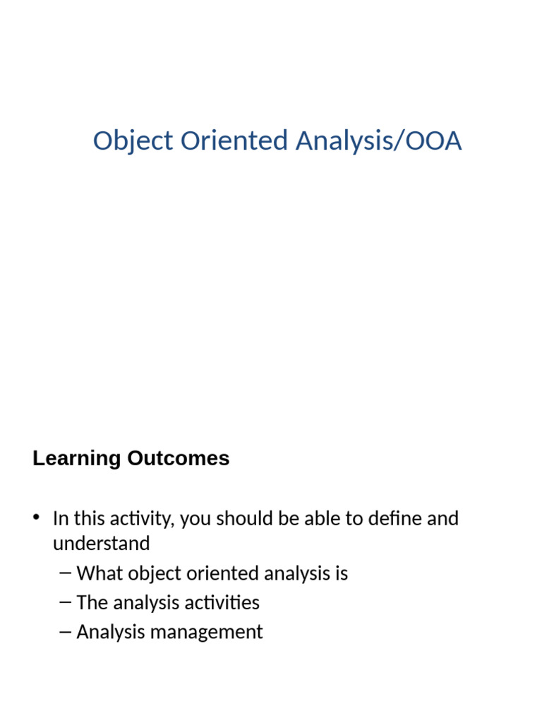 Object Oriented Analysis | PDF | Use Case | System