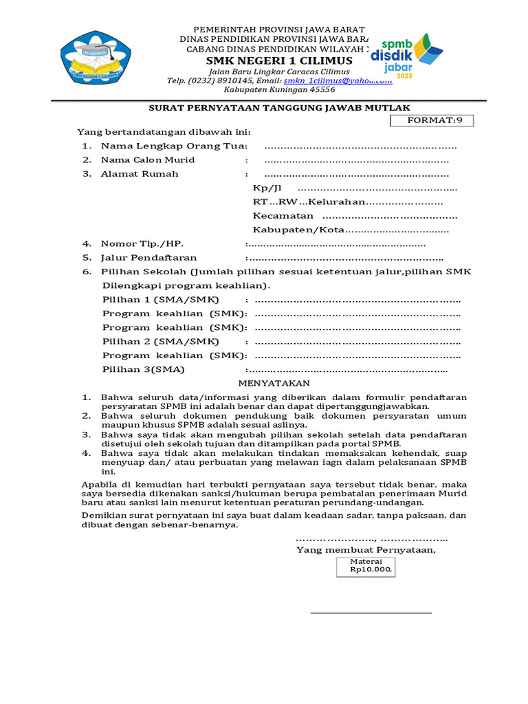 SPTJM SPMB 2025 | PDF
