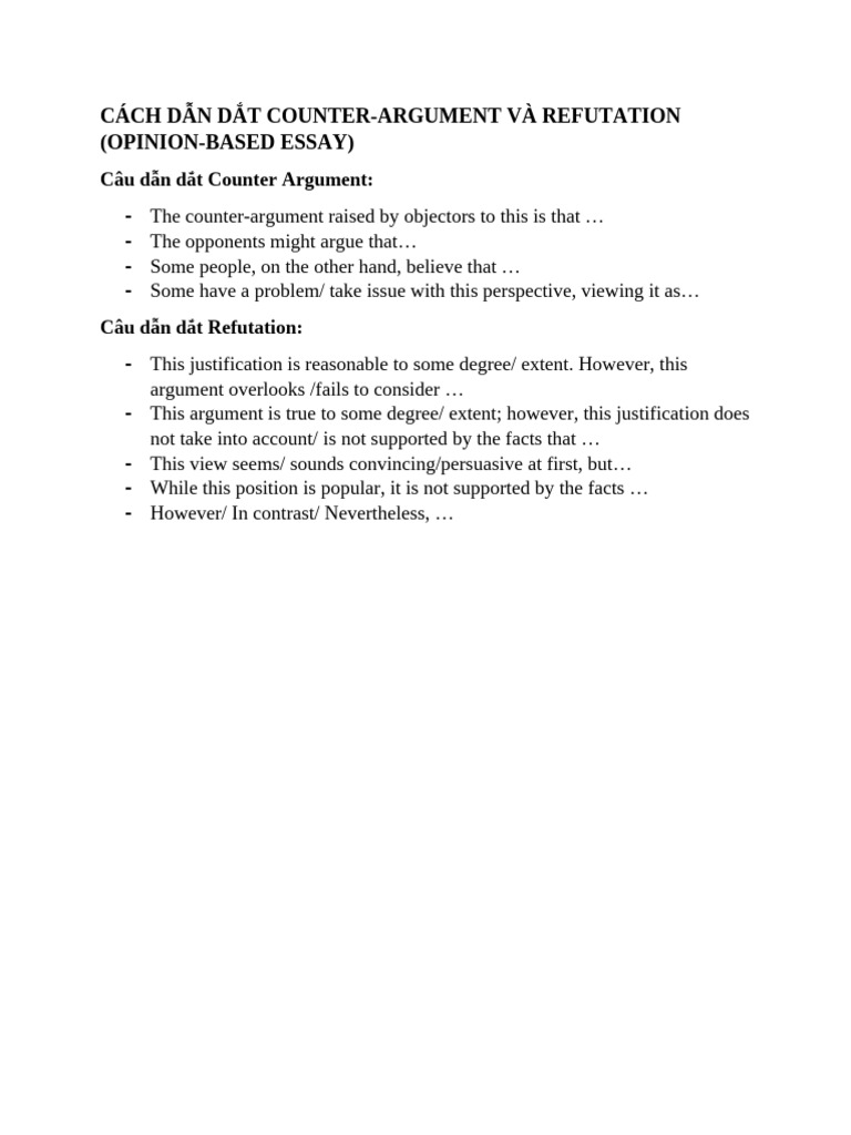 Crafting Counter-Arguments and Refutations | PDF