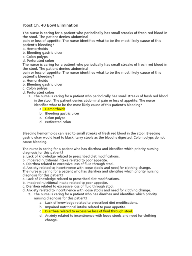 Module 7 Test Review | PDF | Urinary Incontinence | Constipation