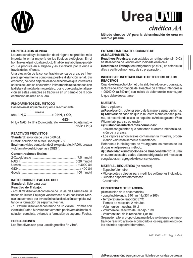 Técnica de Urea en Sangre | PDF | Proteínas | Urea