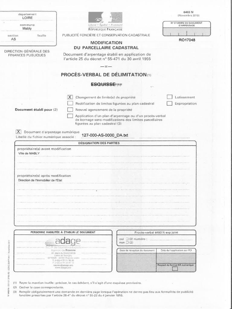 Modif Du Plan Parcellaire Cadastrale | PDF