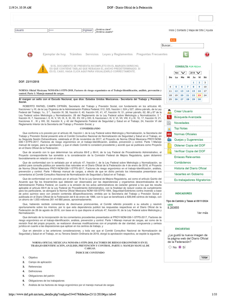 Nom 036 | PDF | Seguridad y salud ocupacional