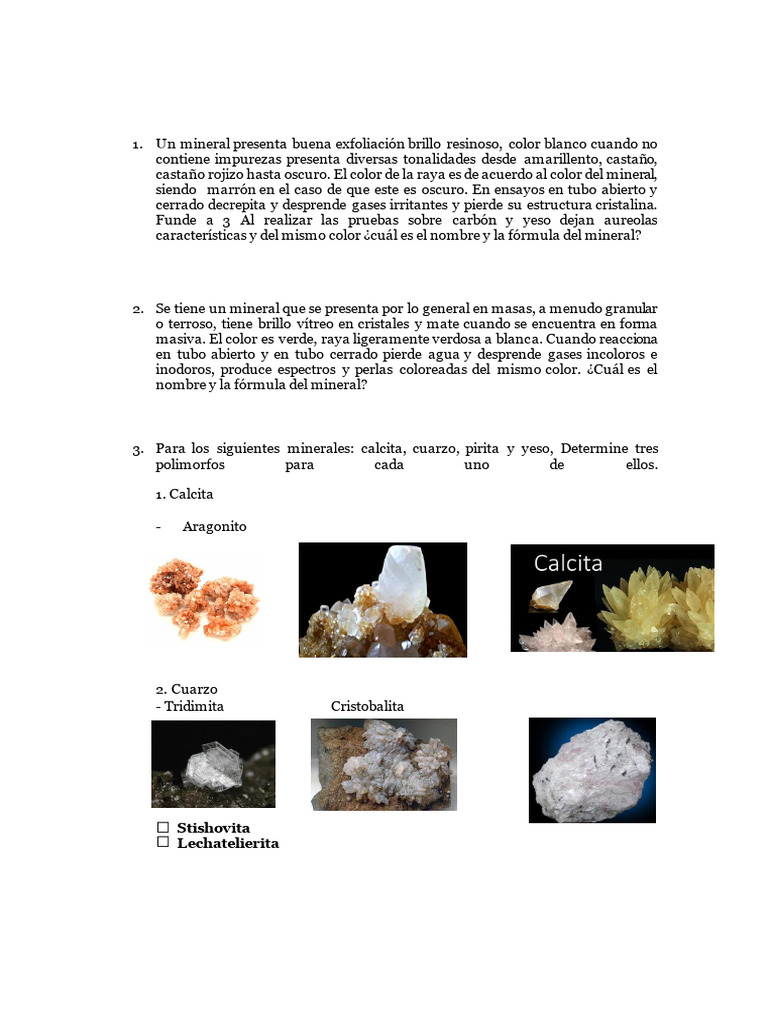 Quimica Inorganica | PDF | Minerales | Calcita