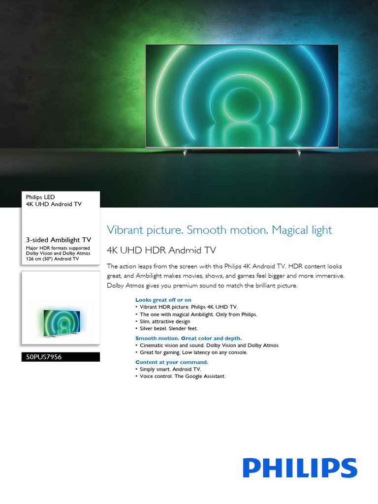 Tpvision-5219868848-50pus7956_12_pss_ | PDF | Television Technology | Video