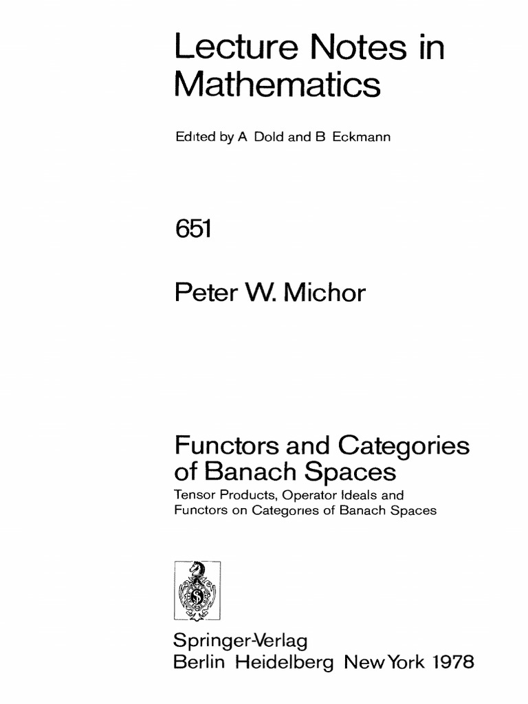Functors and Categories of Banach Spaces | PDF