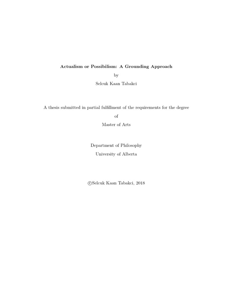 Actualism or Possibilism | PDF | Truth | Existence