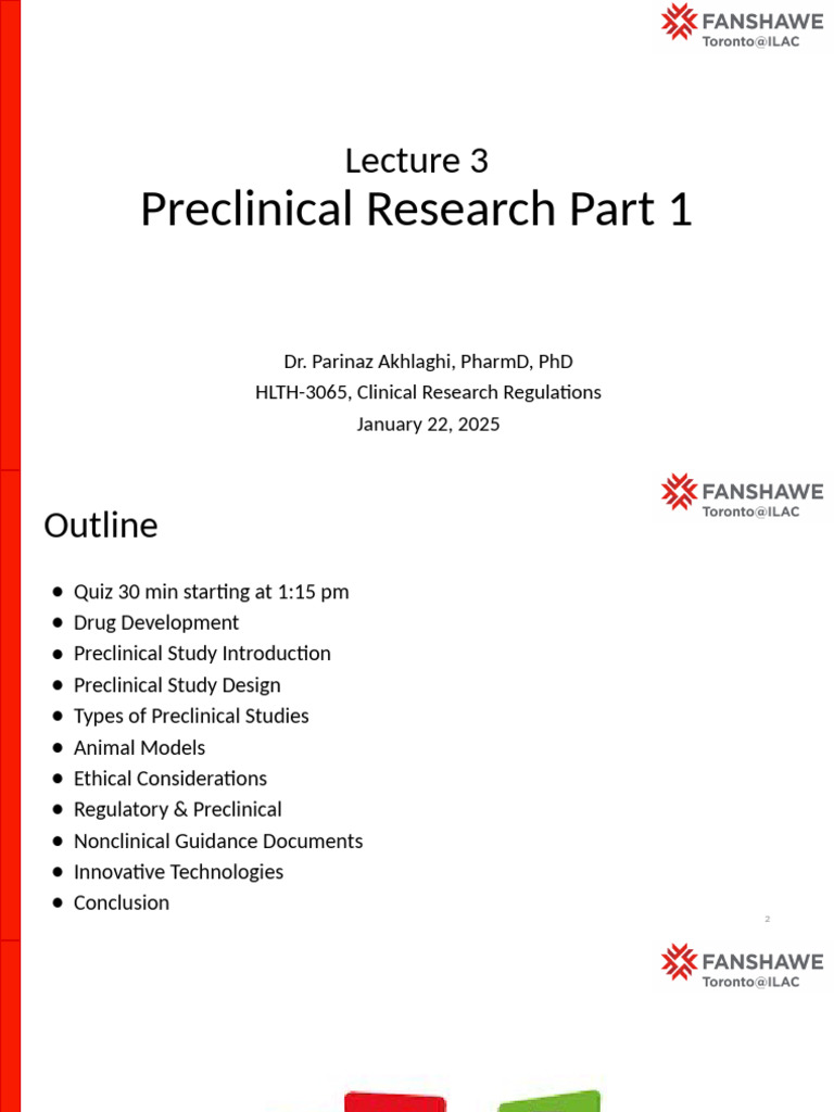 W3-Preclinical Research Part 1-20250122 | PDF | Drug Development ...