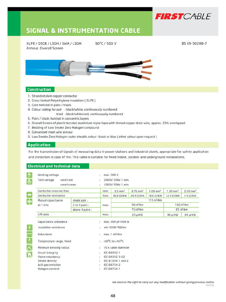 Xlpe Oscr Lsoh Swa Lsoh | PDF