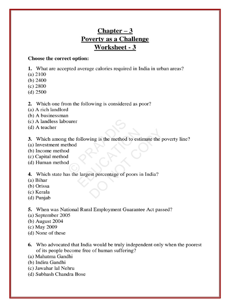 CH 3 Worksheet 3 | PDF