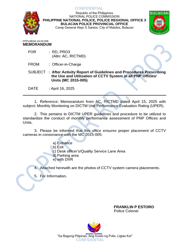 Tab I - AAR Re Guidelines and Procedures Prescribing The Use and ...