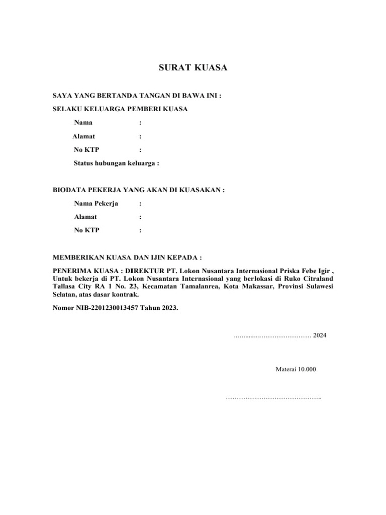 Surat Kuasa | PDF