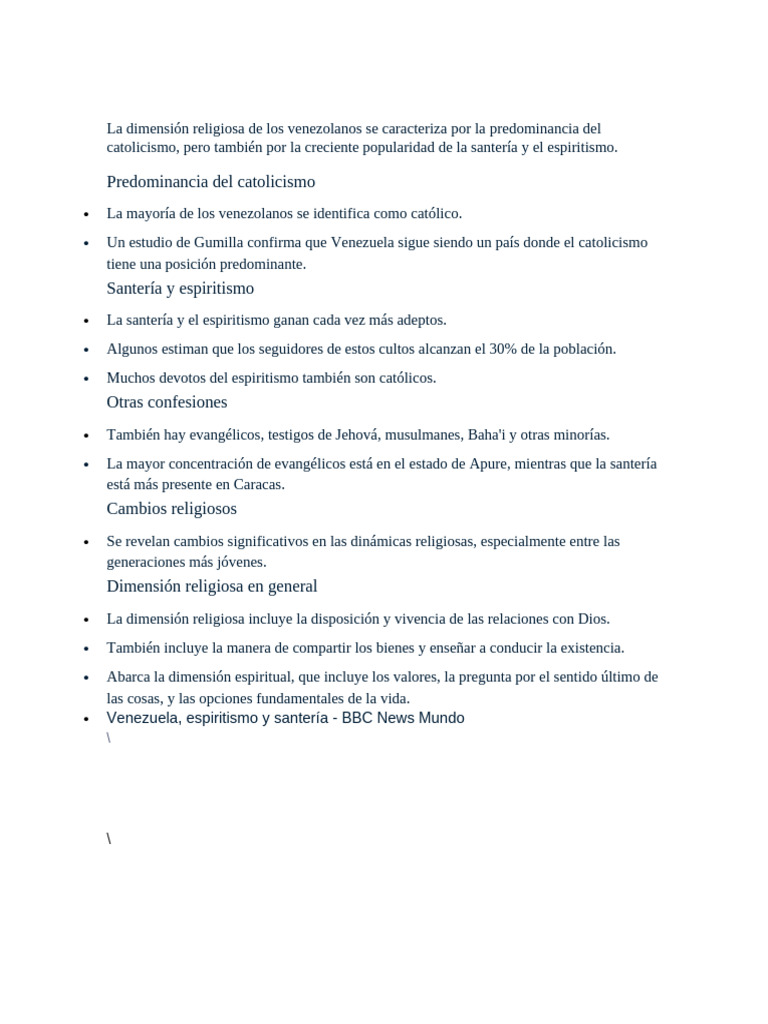 Religión en Venezuela: Catolicismo y Más | PDF | Iglesia Católica ...