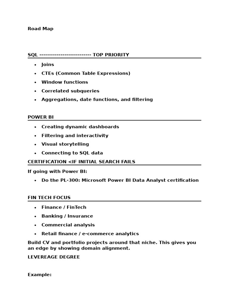 SQL and Power BI Skills for Finance Careers | PDF