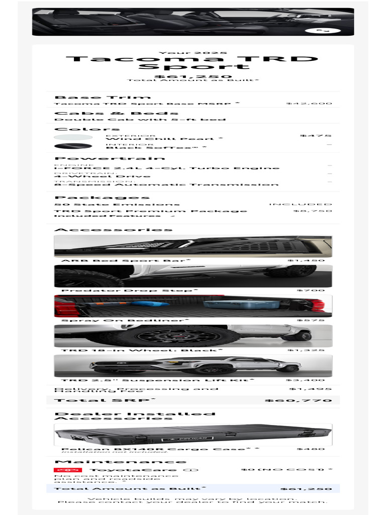 Summary 2025 Tacoma | PDF