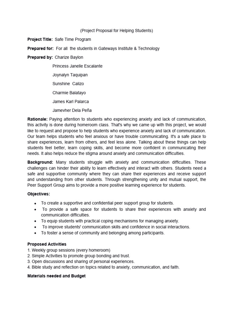 Copy Project Proposal Sample and Template 1 | PDF | Communication ...