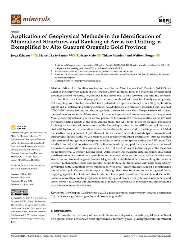 minerals-14-00788 | PDF | Geology | Magnetometer
