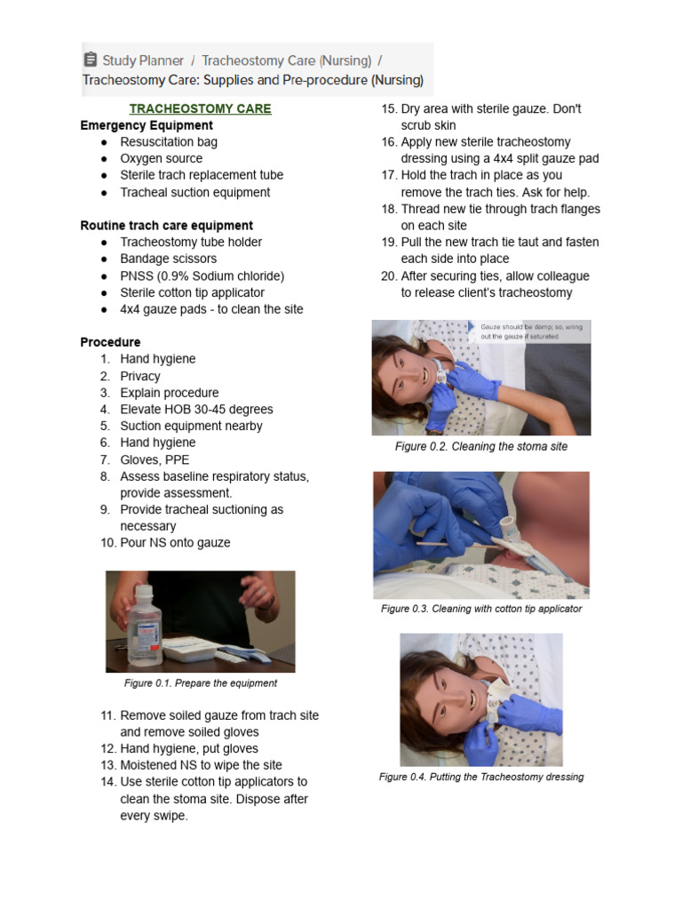Tracheostomy Care and Suctioning Guide | PDF | Medical Specialties ...
