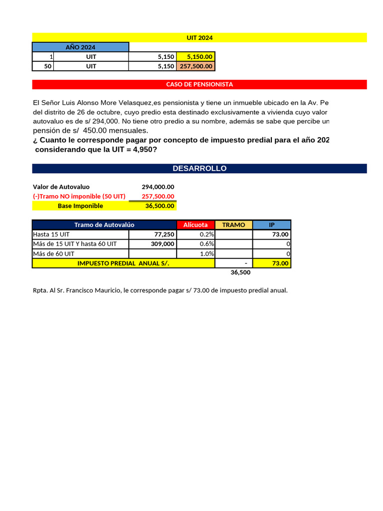 S04 - Ejercicios de Impuesto Predial | PDF | Impuestos | Finanzas del gobierno