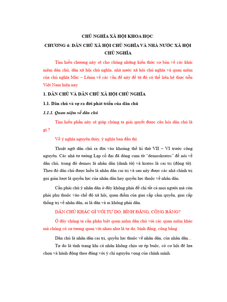 Ly Thuyet Chuong 4 Mon Chu Nghia Xa Hoi Khoa Hoc Dai Hoc Kinh Te Quoc 85065 | PDF