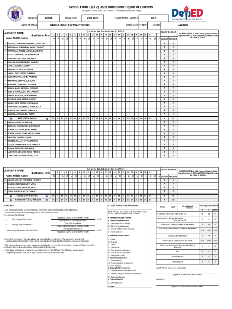 Automated SF2 - EFiles August 2024 | PDF | Youth | Social Policy