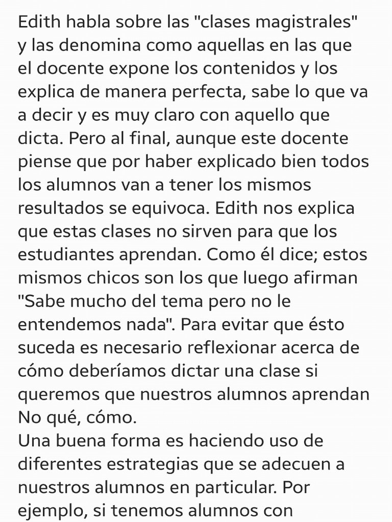 Reflexión sobre Edith Litwin | PDF