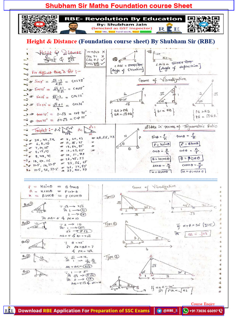 Height and Distance Eng With Spacerbe | PDF