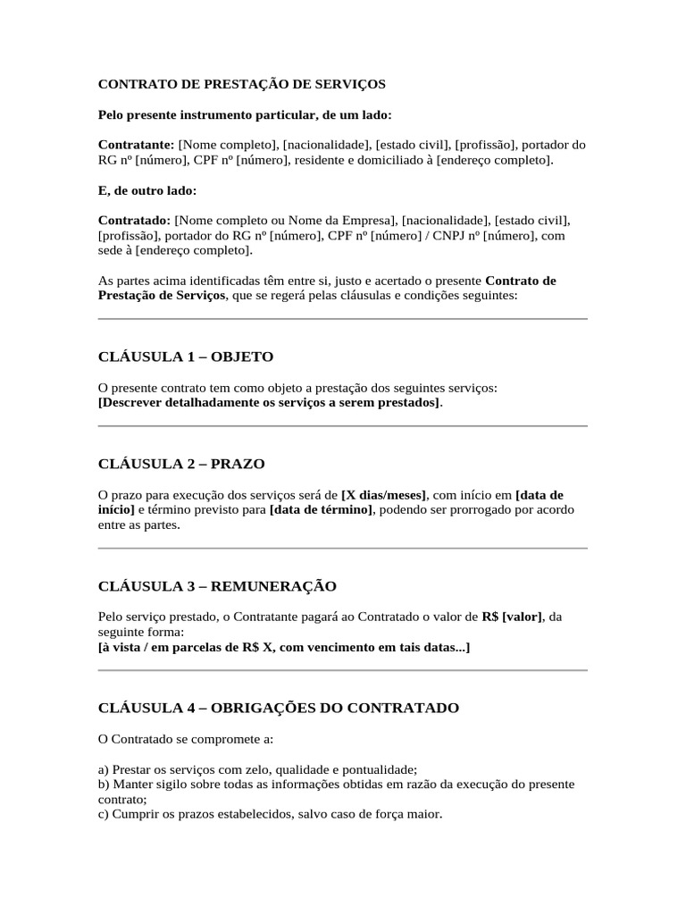 4 Modelo de Contrato | PDF