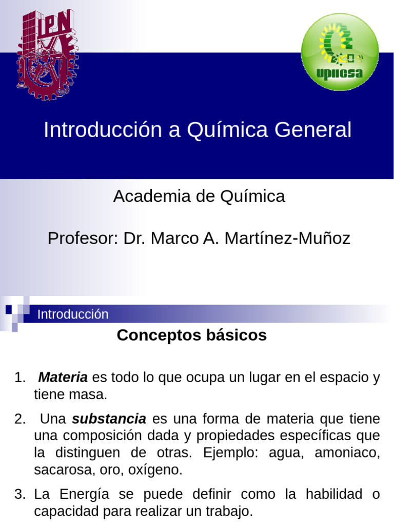 Introducción Quimica General | PDF | Compuestos químicos | Sustancias ...