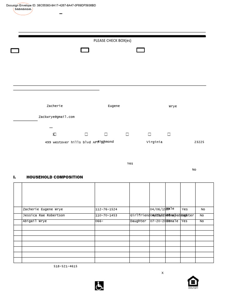 Richmond Housing Authority Application | PDF | Child Support