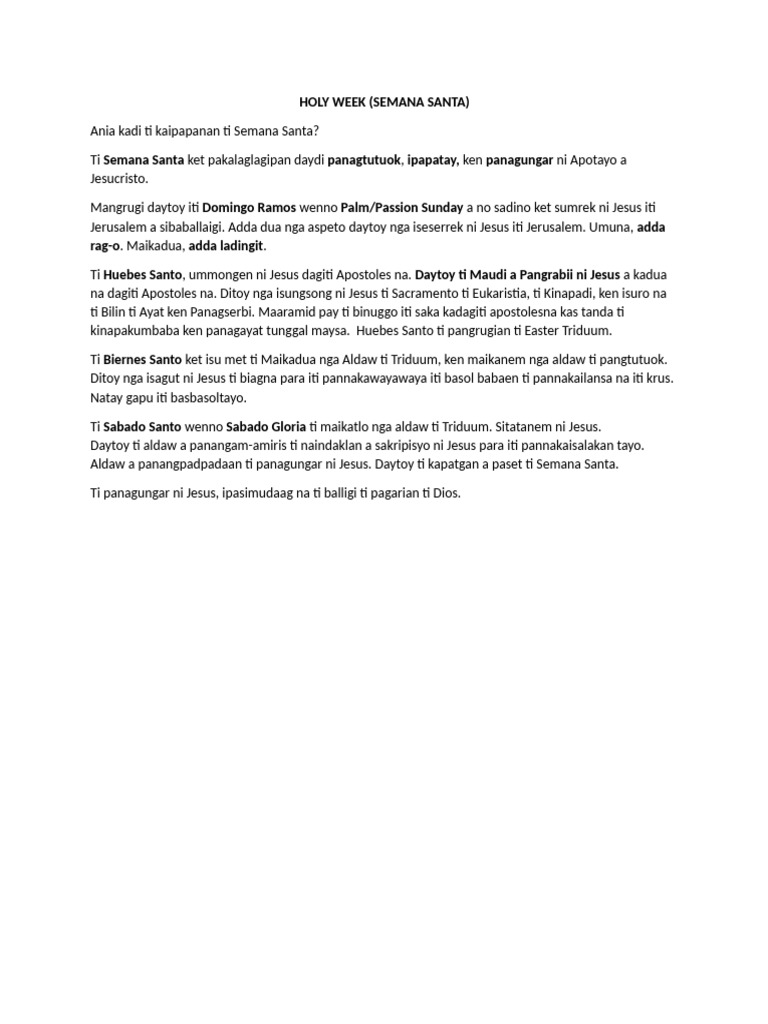 Holy Week Pdf
