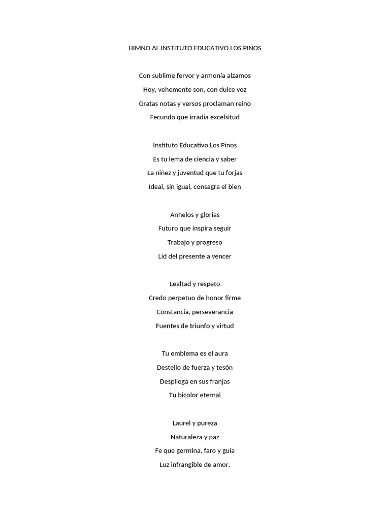 10 Himno Al Colegio | PDF
