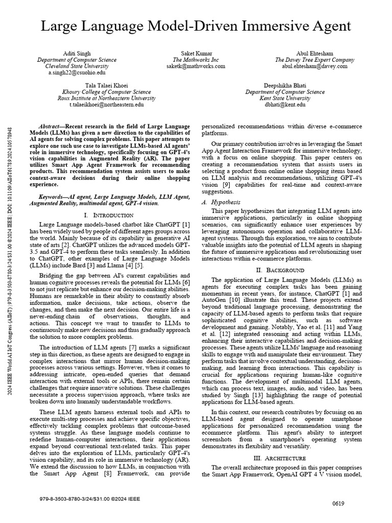 LLMs in AR for Enhanced Shopping Experience | PDF | Augmented Reality ...