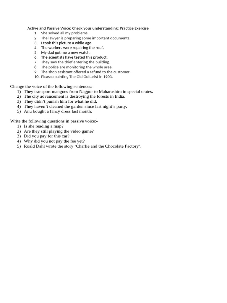 Active Passive Voice Gr7 | PDF