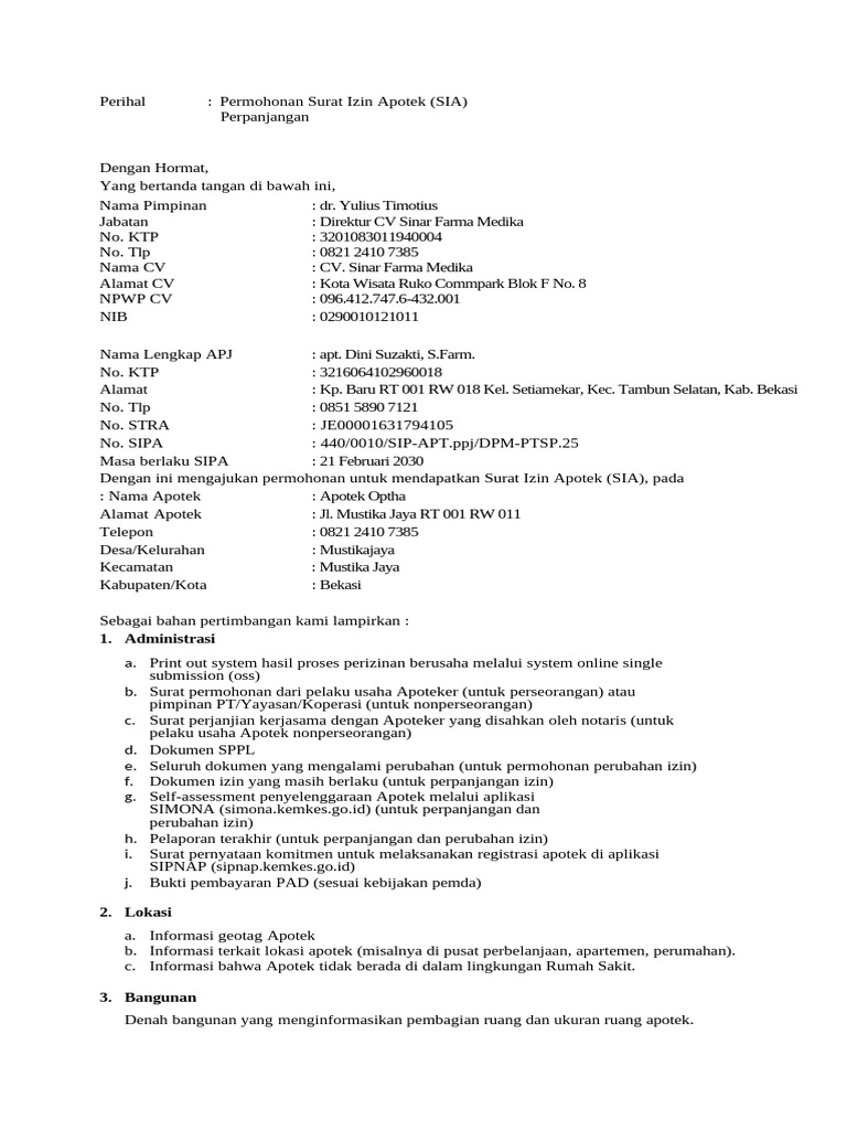 Persyaratan Apotek Non Perseorangan Oss Rba n | PDF