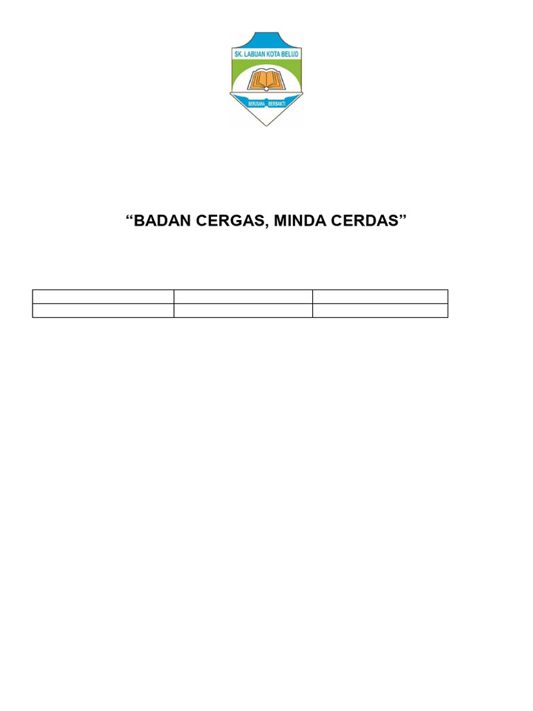 Kertas Kerja Program Badan Cergas Minda Cerdas | PDF